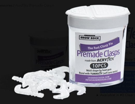 AcryFlex pre-made clasps #0 CLEAR 10pc (Formerly Acry-Tone) - Silcox ...