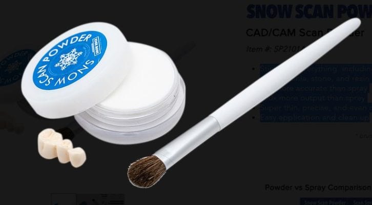 Snow Scan Powder CAD/CAM scan powder - Silcox Dental Supply